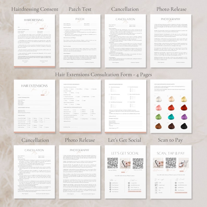 Hairdressing Mega-bundle Templates, Editable Hairstylist Catalog ...