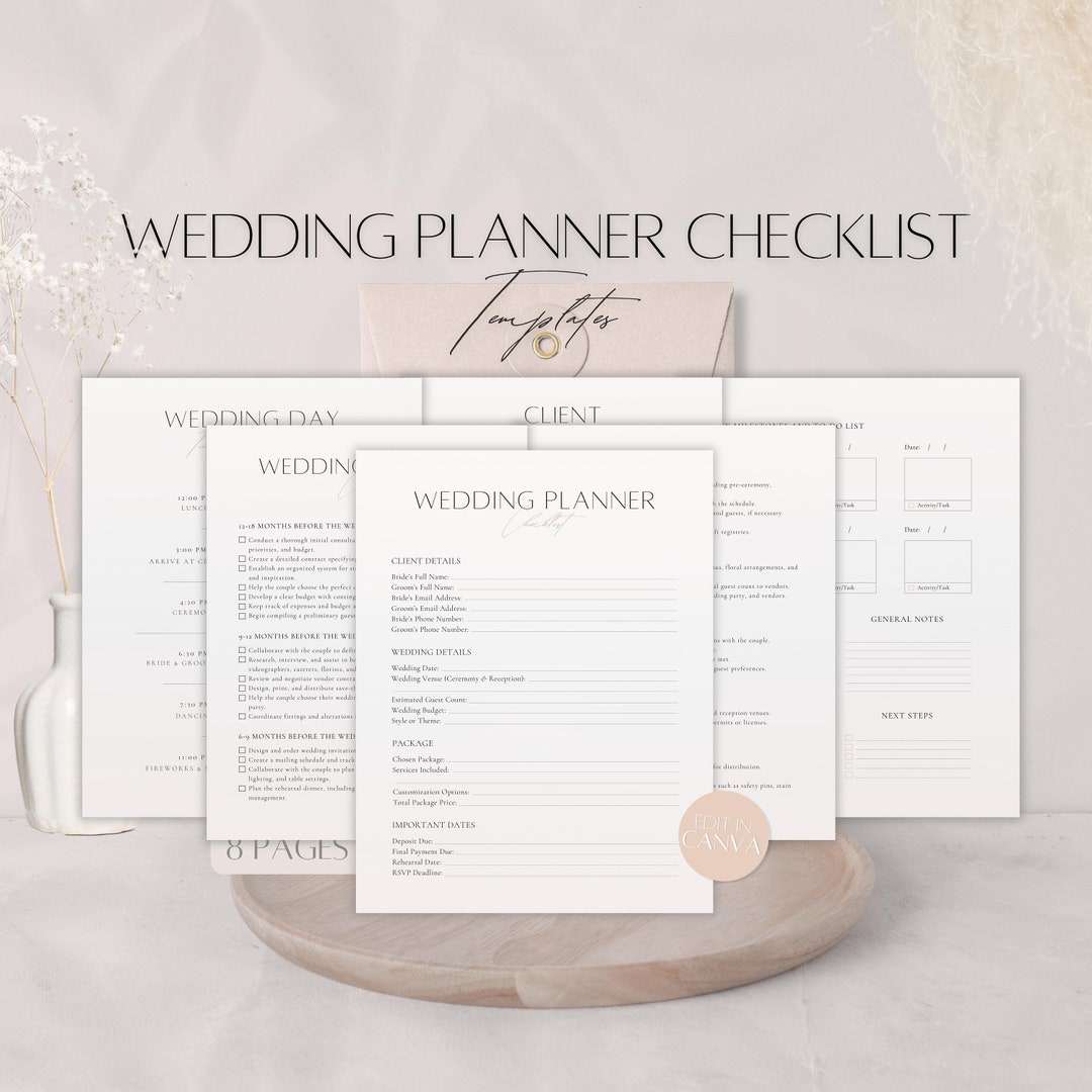 Wedding Planner Checklist, Editable Event Timeline, Ceremony Documents ...