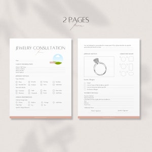 Jewelry Consultation Form Template, Editable Client Jewelry Service ...