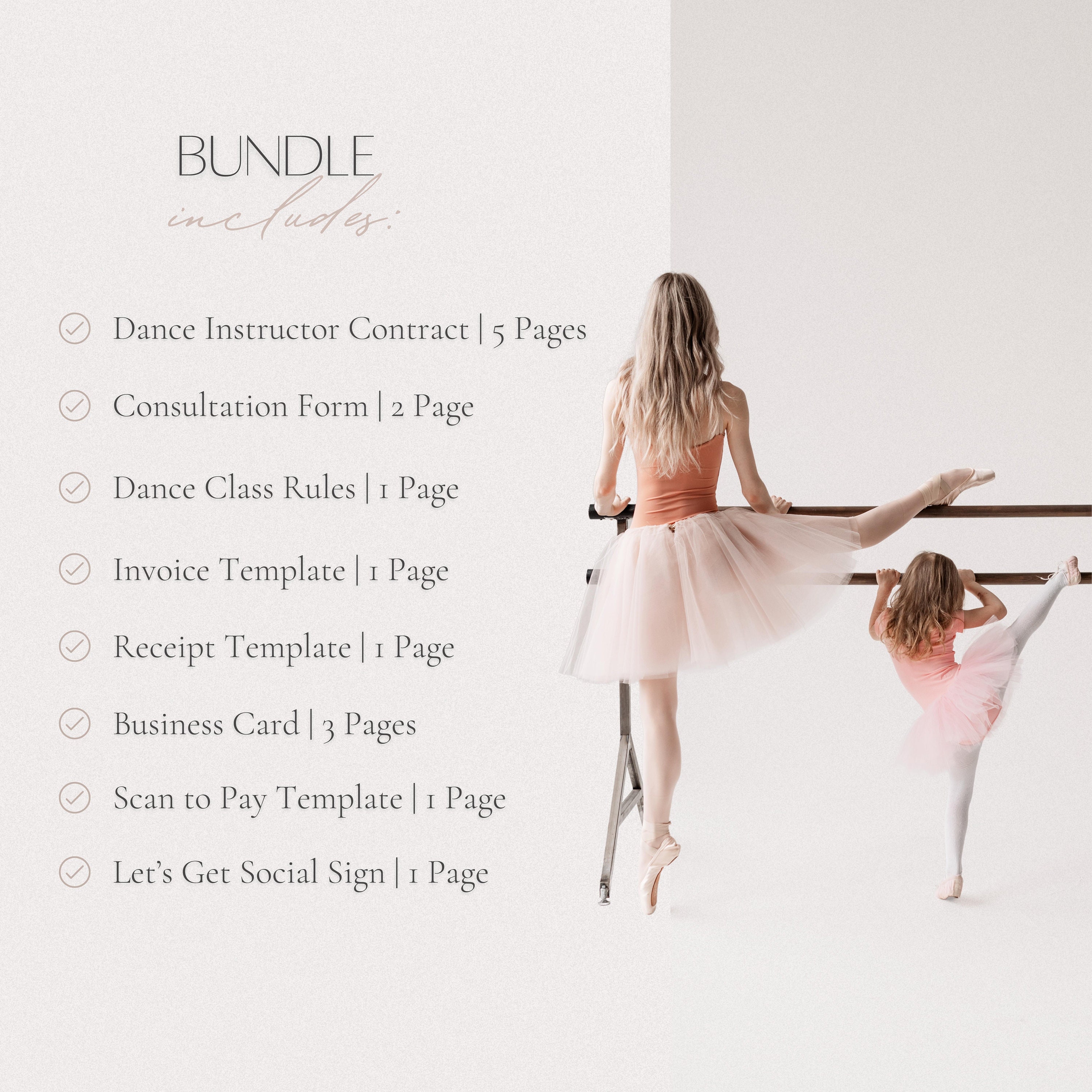 Dance Business Bundle Forms, Editable Dance Instructor Contract ...