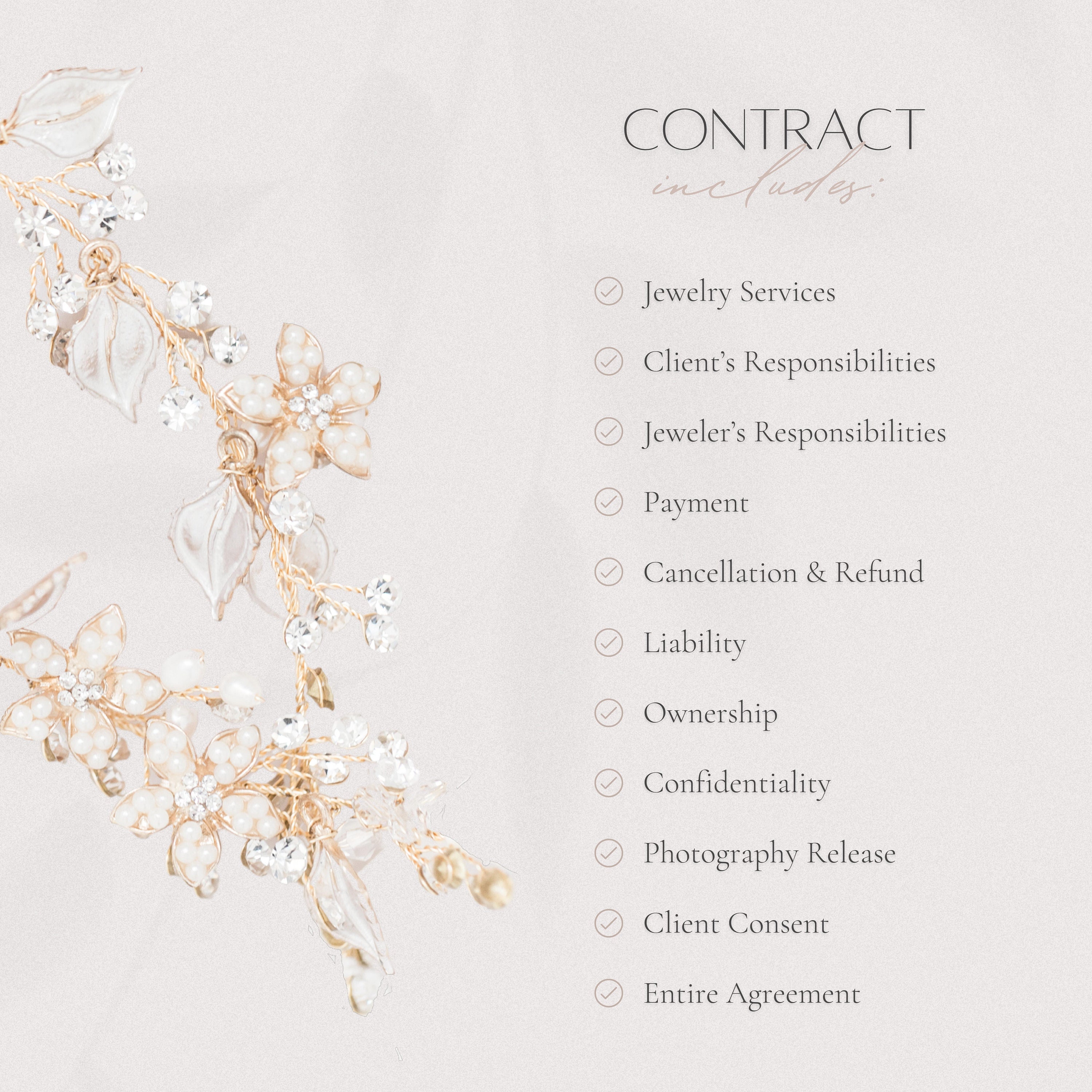 Permanent Jewelry Contract Template, Editable Jewelry Business Contract ...