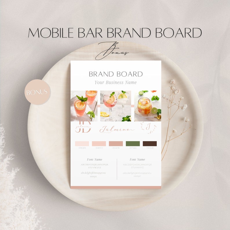 Mobile Bar Business Management Forms, Editable Bartender Order File ...