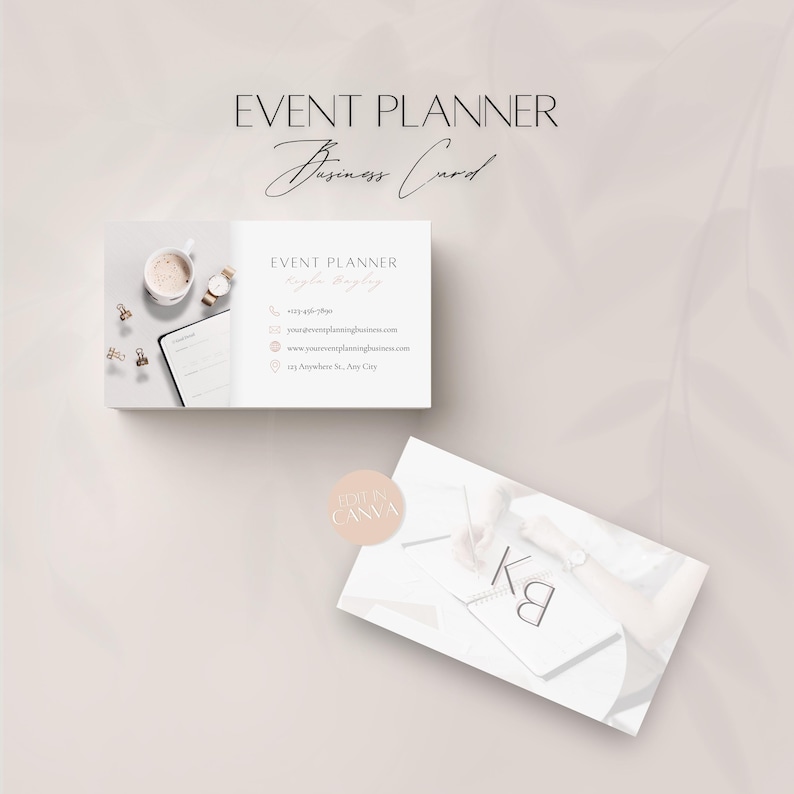 Event Planner Business Card Template, Editable Planning Info Card ...