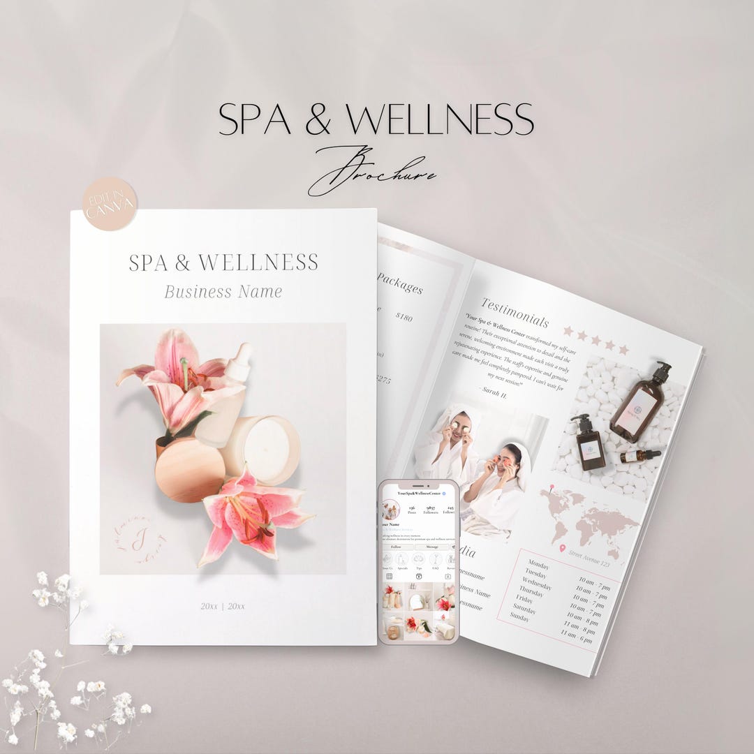 Spa & Wellness Brochure Template, Editable Beauty Services Instagram ...