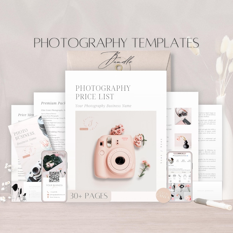 Photography Templates Bundle, Editable Event Photographer Contract ...