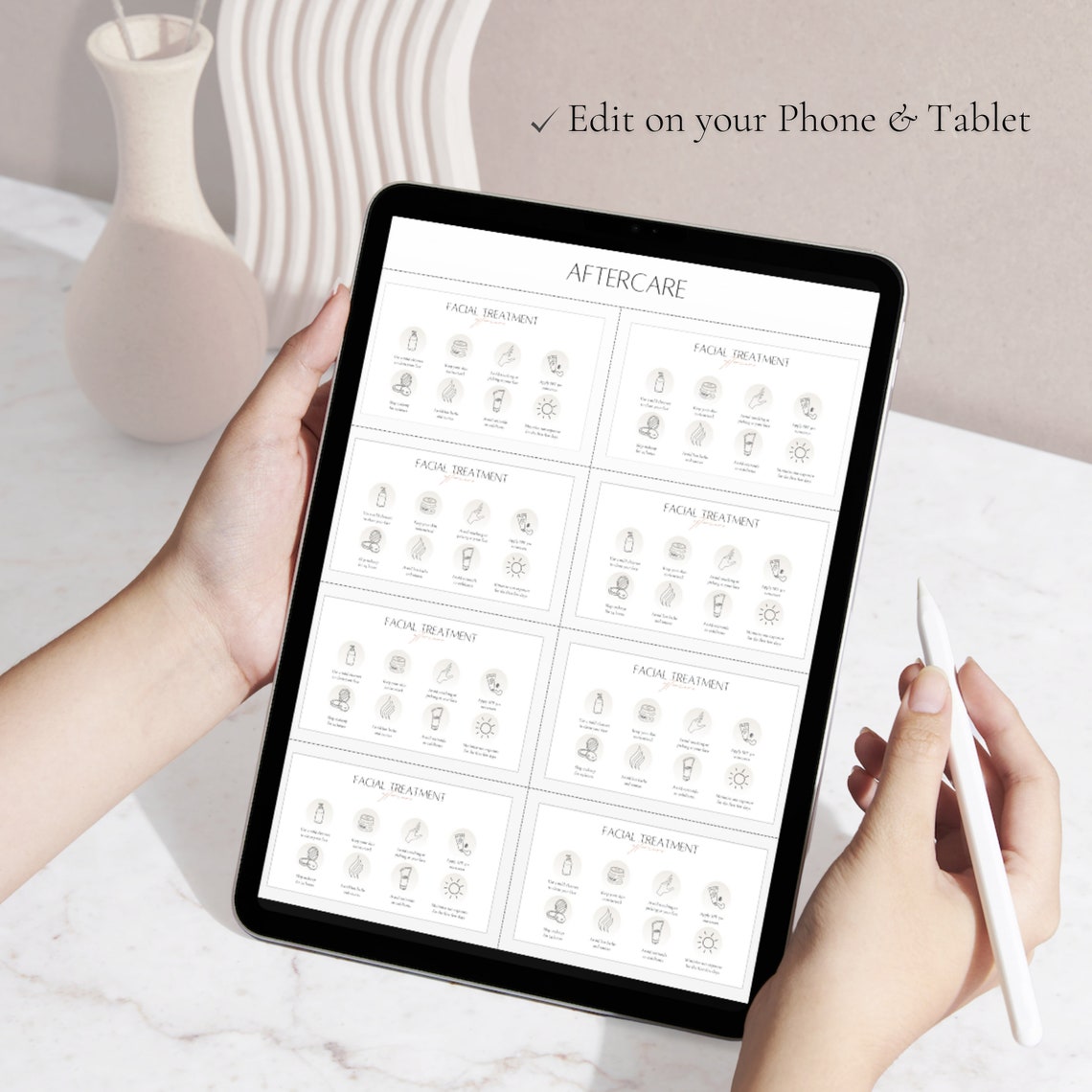 Esthetician Aftercare Card, Editable What to Expect After Facial Card ...