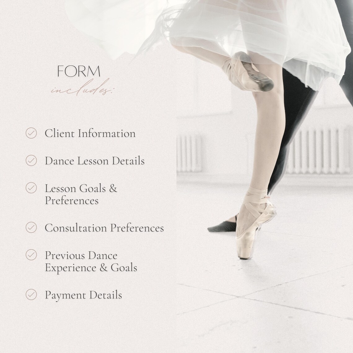 Dance Instructor Consultation Form Template, Editable Client ...