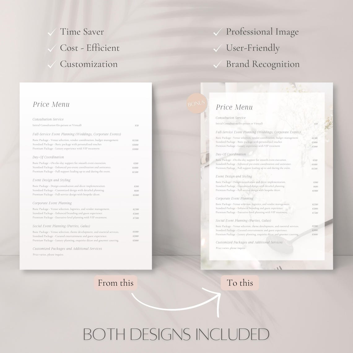 Event Planner Templates Bundle, Editable Event Planning Contract ...