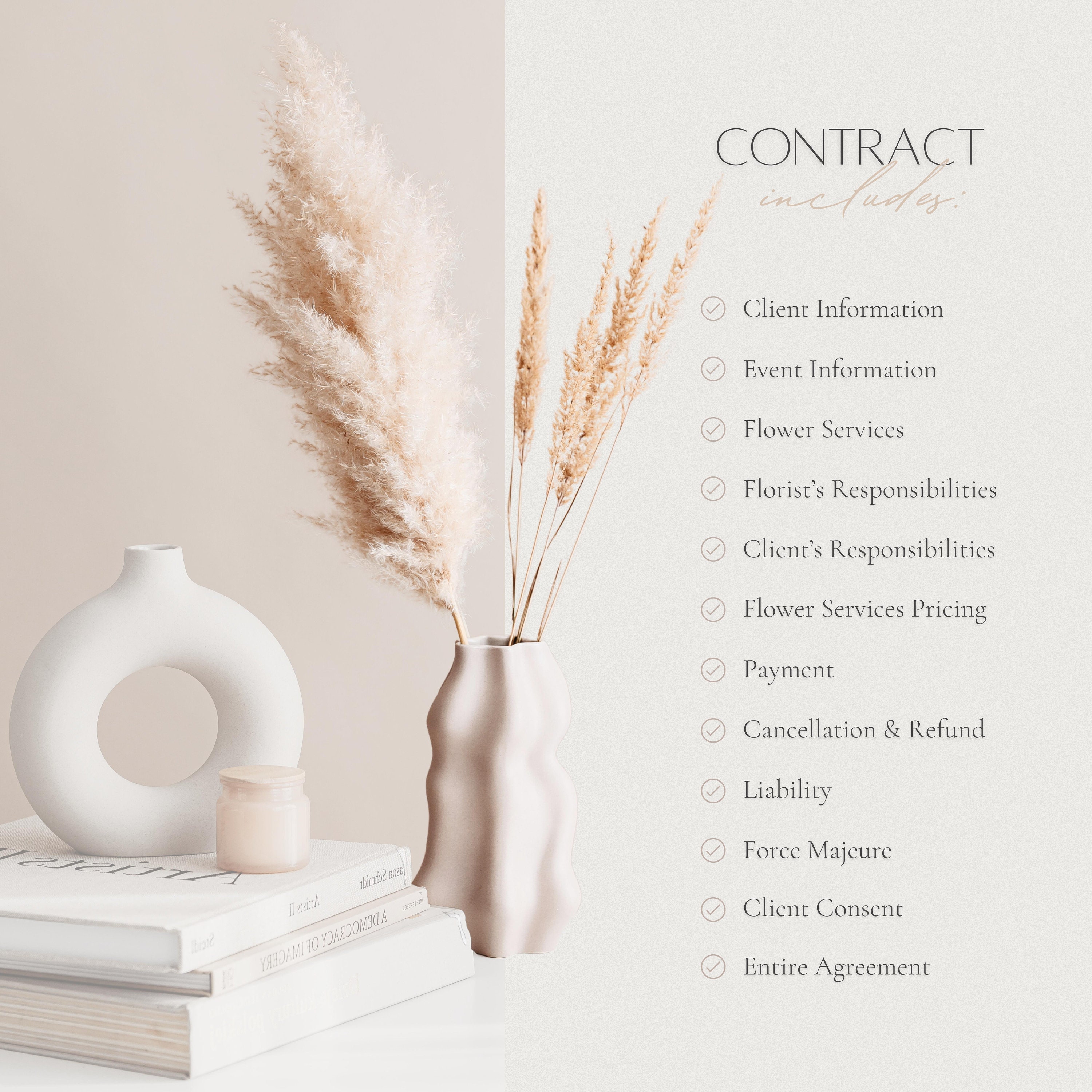 Flower Service Contract Template, Editable Floral Business Canva Forms ...