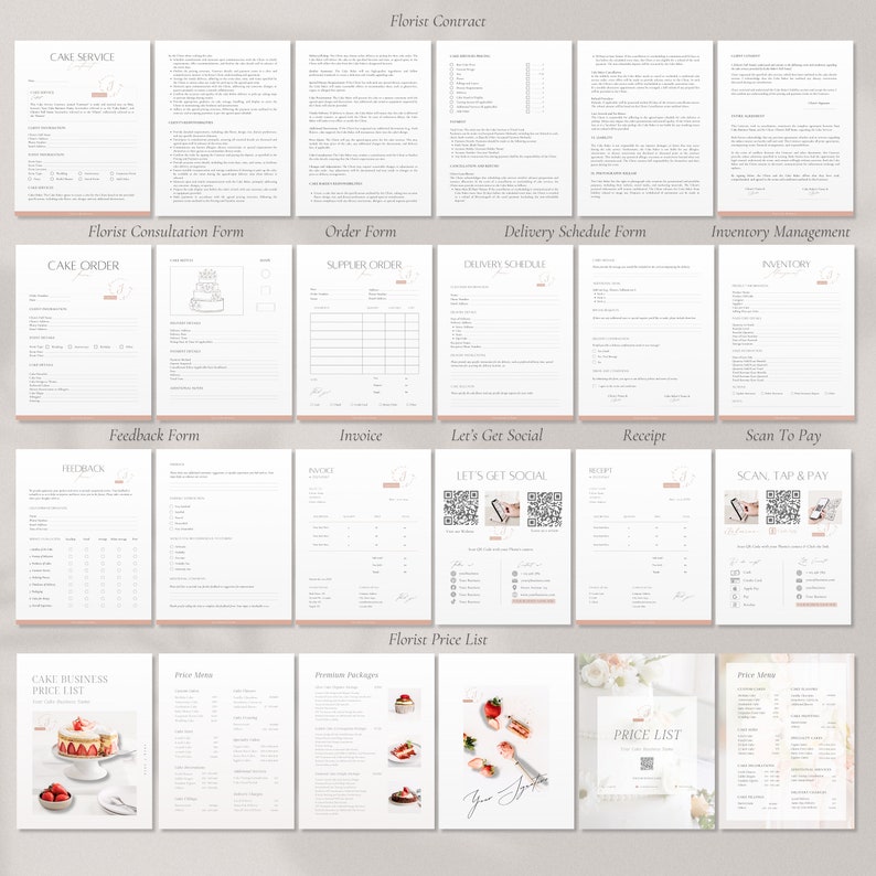 Cake Business Mega Bundle Templates, Editable Cake Baker Contract ...
