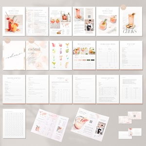 Mobile Bar Mega Bundle Templates, Editable Bartender Contract ...