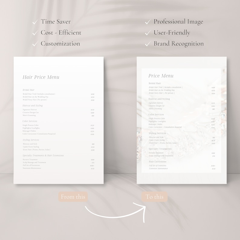 Beauty Salon Essentials Kit, Editable Beauty Services Catalog ...