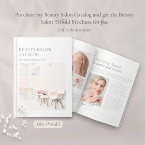 Beauty Salon Trifold Brochure Template, Editable Esthetician Booklet ...