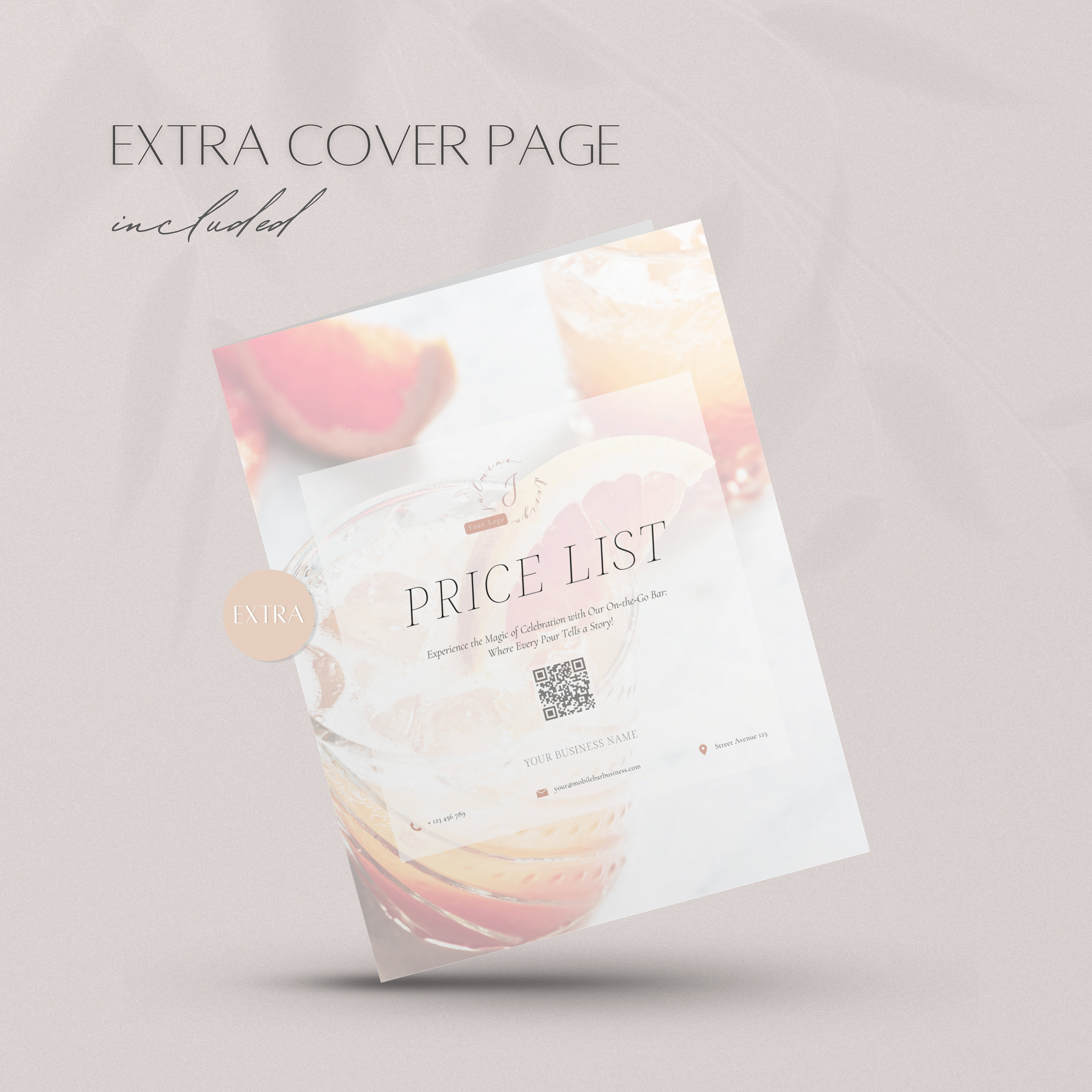 Mobile Bar Price List, Editable Bartender Services Pricing ...
