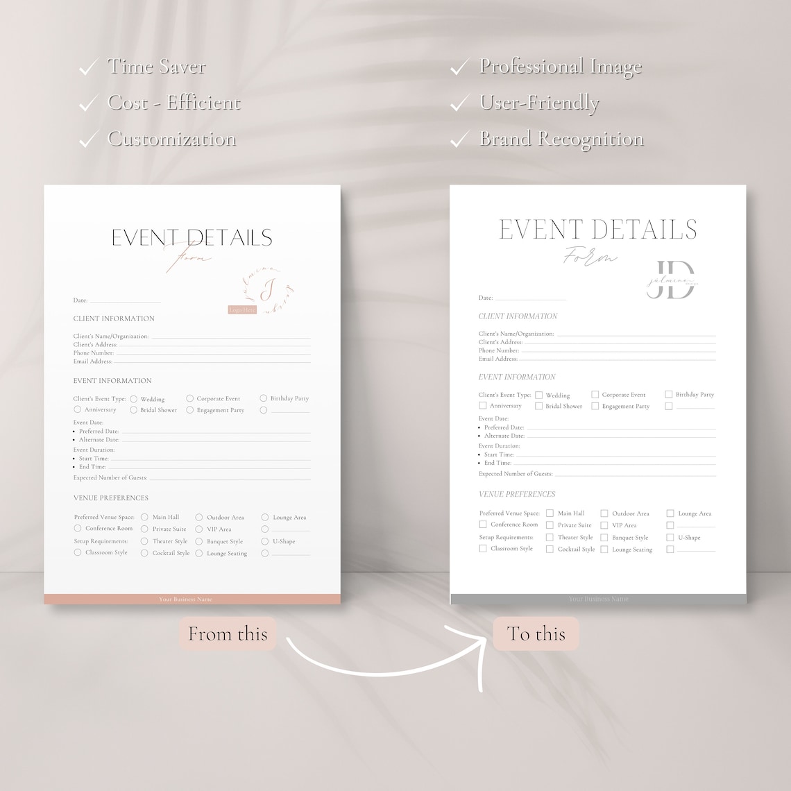 Event Details Form Template, Editable Party Planning Information ...