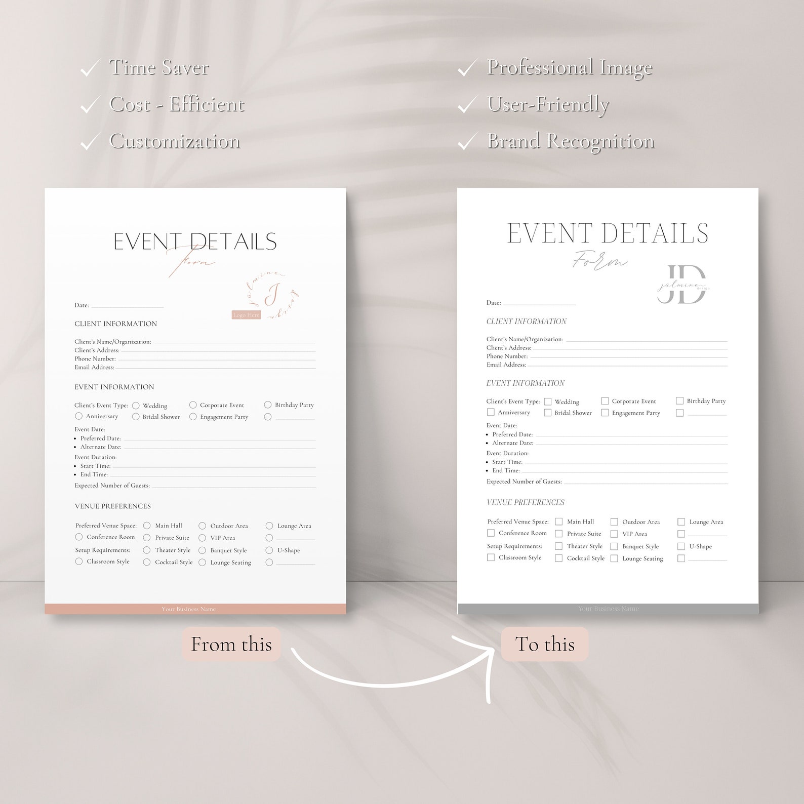 Event Details Form Template, Editable Party Planning Information, Professional Venue Services ...