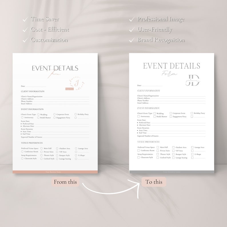 Event Details Form Template, Editable Party Planning Information ...