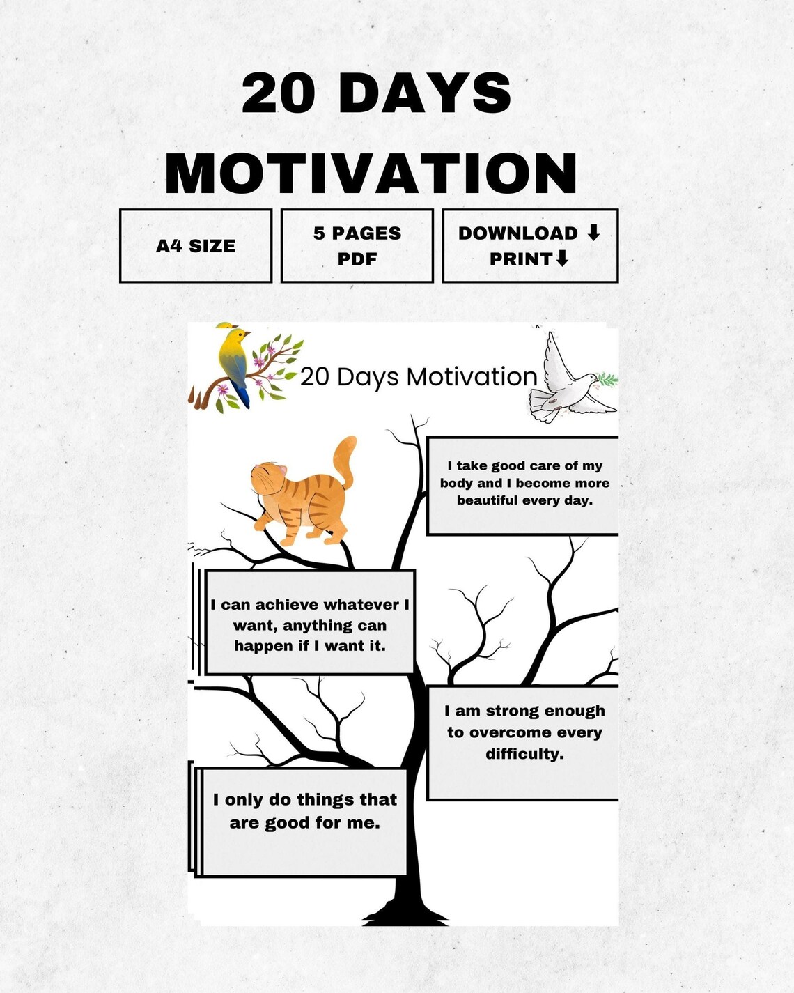 Motivational Sentences, Digital Download, Motivational Activitiy ...