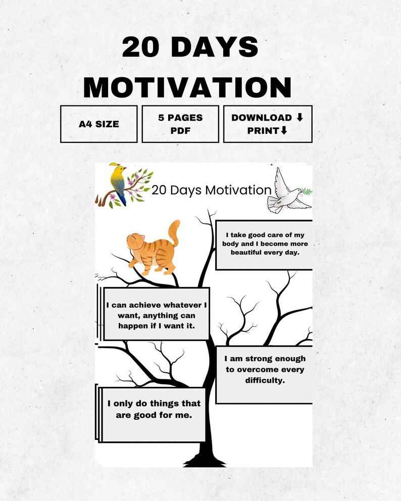 Motivational Sentences, Digital Download, Motivational Activitiy ...