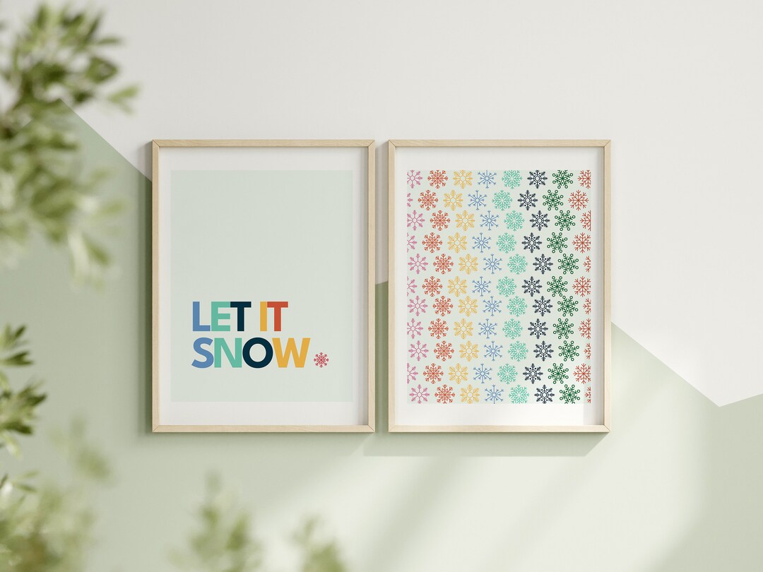 Let It Snow Art Prints • Instant Digital Download • Colorful Christmas ...
