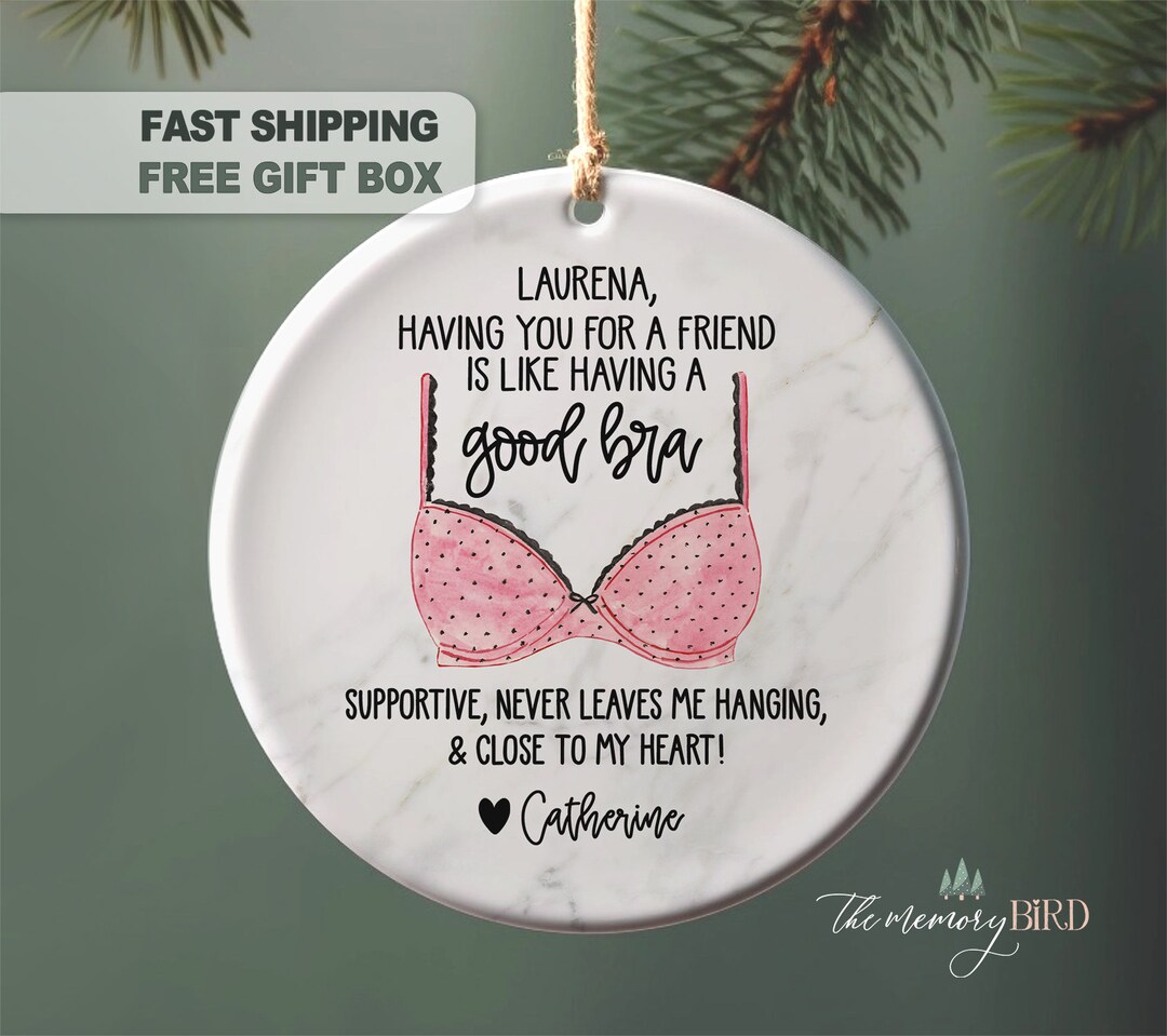 A Good Friend is Like a Good Bra, Funny Friend Ornament, Bra Ornament ...