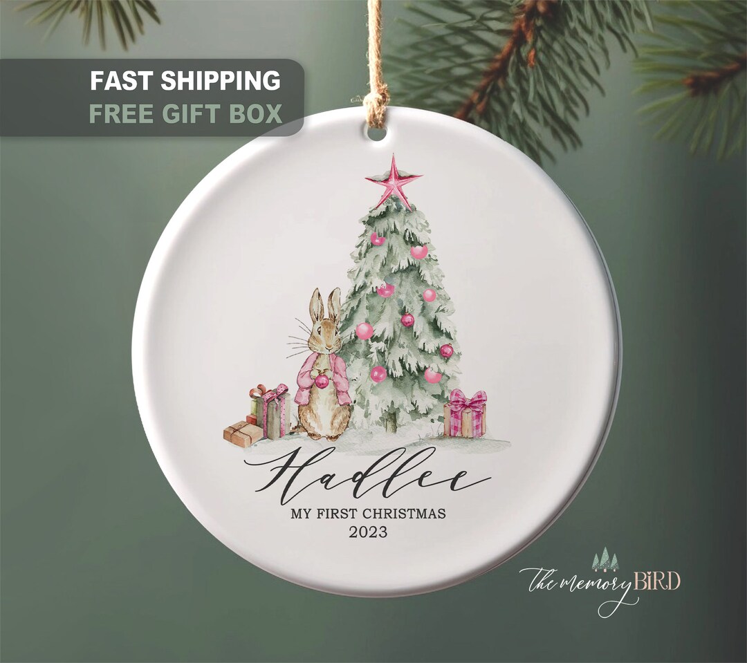 Peter Rabbit Christmas Ornament, Baby's First Christmas Ornament, Baby ...