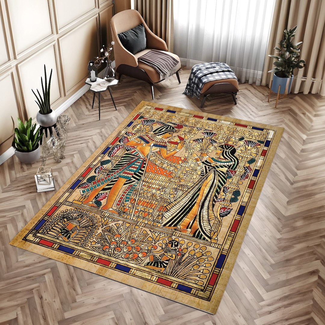 Ra Rug, Ankh Rug, Hieroglyph Rug, Sphinx Rug, Ancient Rug, Egypt Rug ...