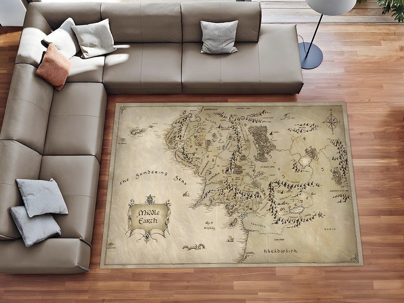 Middle Earth Rug, Lord of the Rings Map Rug, the Lord of the Rings Rug ...