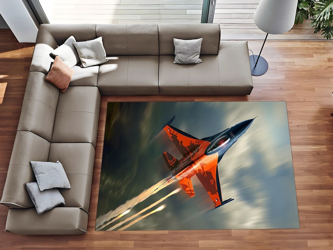 F-16 Rug, Fighter Jet Rug, Plane Rug, Fighting Falcon Rug, Aviation Rug ...