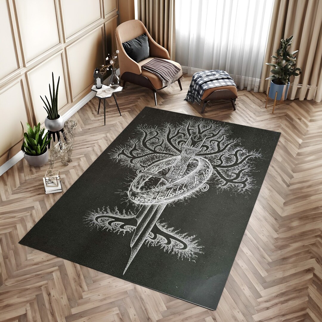 White Tree of Gondor, Lord of the Rings Rug, LOTR Decor, Life Tree Rug ...
