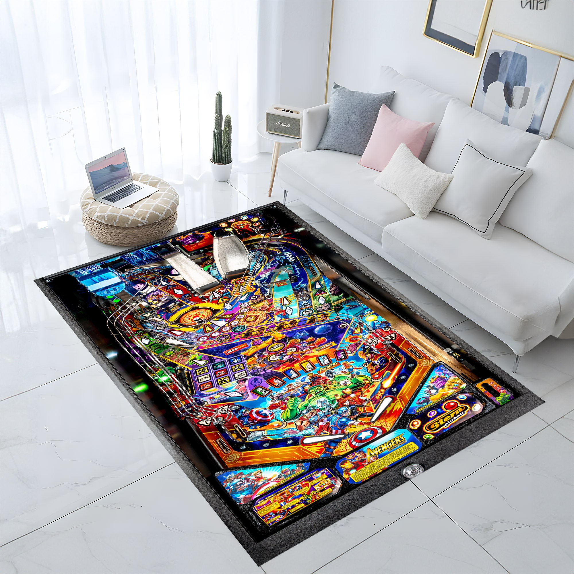 Pinball Playfield Rug, Game Room Decor, Gaming Rug - Etsy