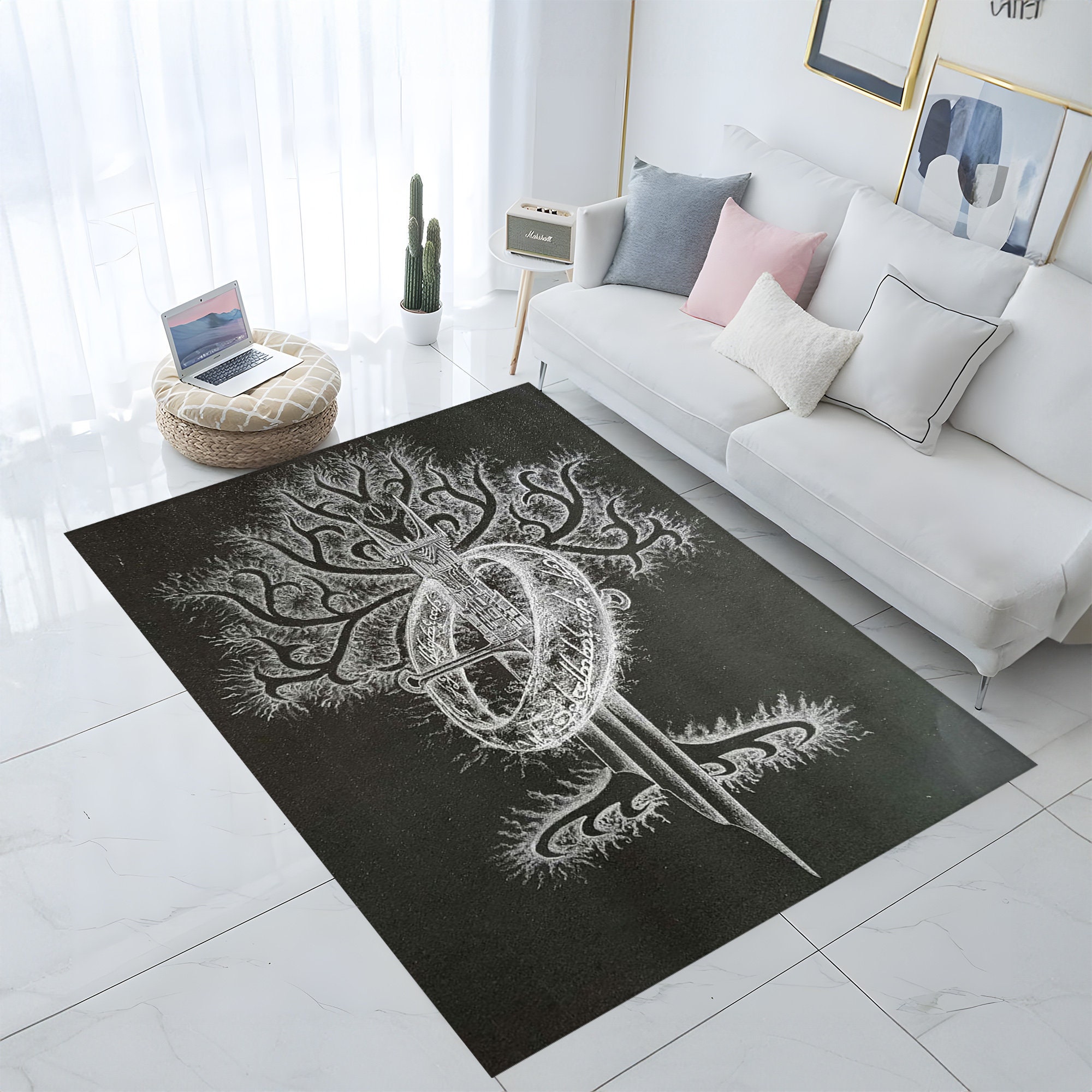 White Tree of Gondor, Lord of the Rings Rug, LOTR Decor, Life Tree Rug ...