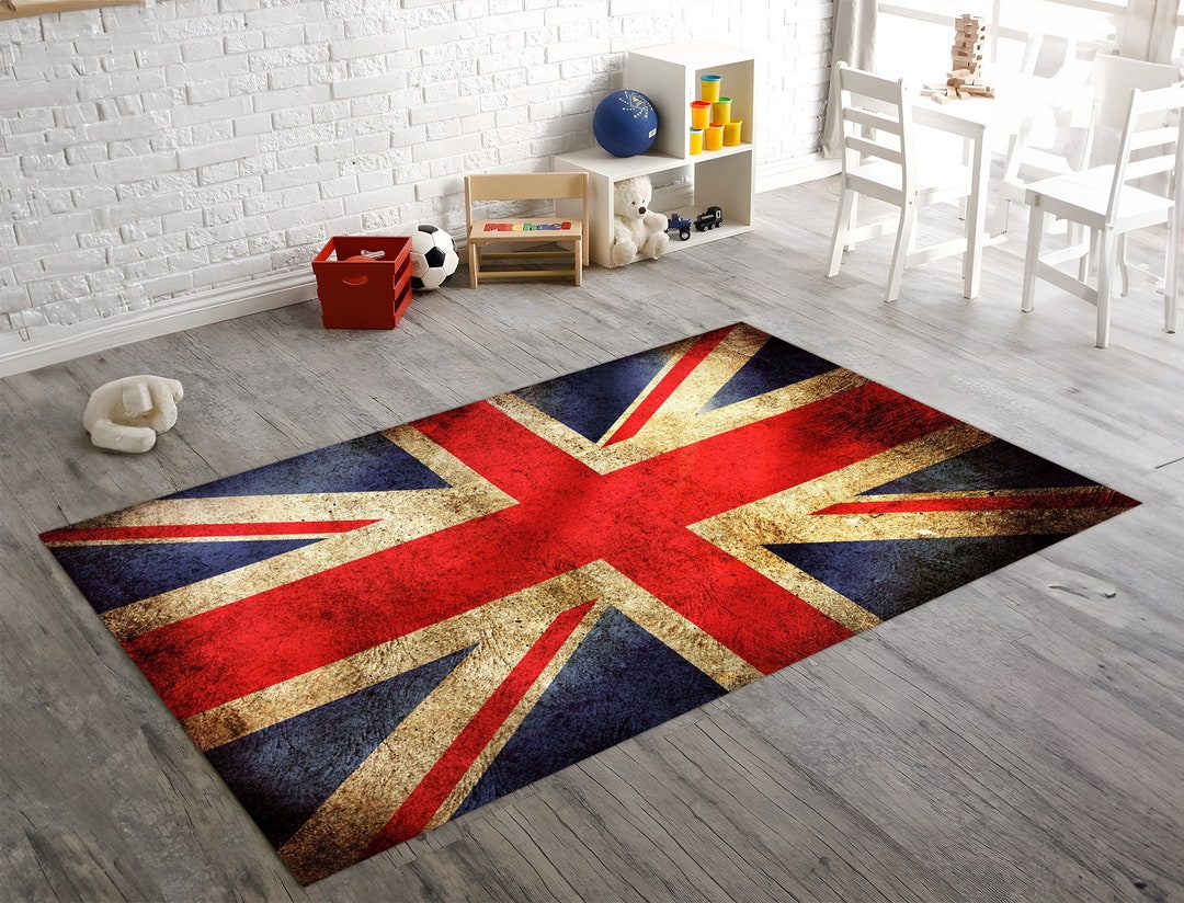 British Flag Rug, United Kingdom Flag, Office Carpet, Living Room Rugs ...