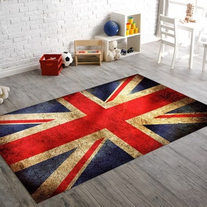 British Flag Rug, United Kingdom Flag, Office Carpet, Living Room Rugs ...