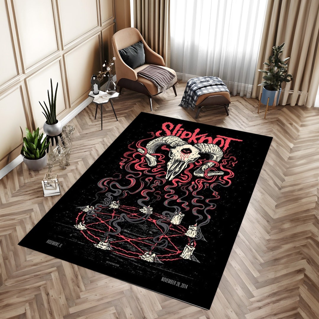 Slipknot Rug, Music Rug, Musician Room Decor, Rock Music Band Rug, Area ...