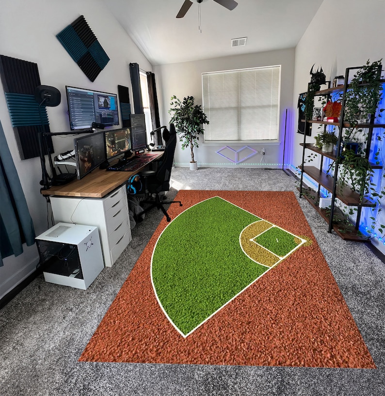 Baseball Rug, Baseball Field Rug, Kids Room Decor, Gift for Boys ...