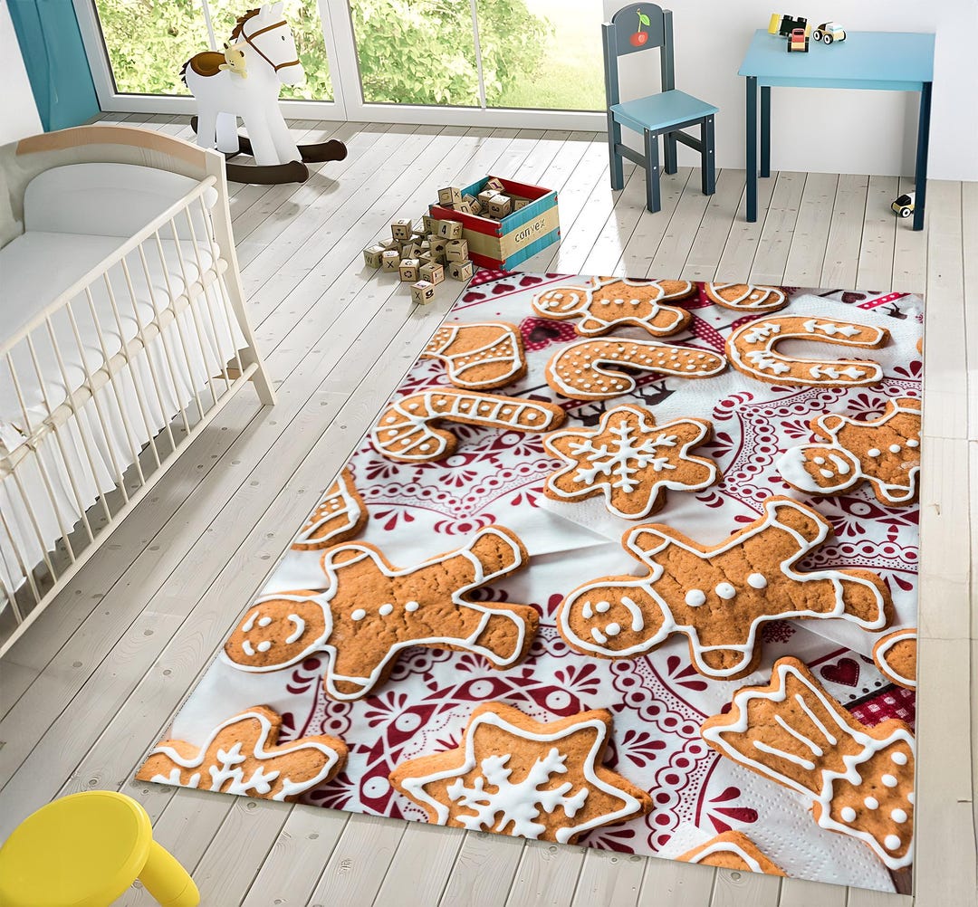 Gingerbread Girl Rug, Gingerbread Man Rug, Biscuit Man, Kids Room Decor ...