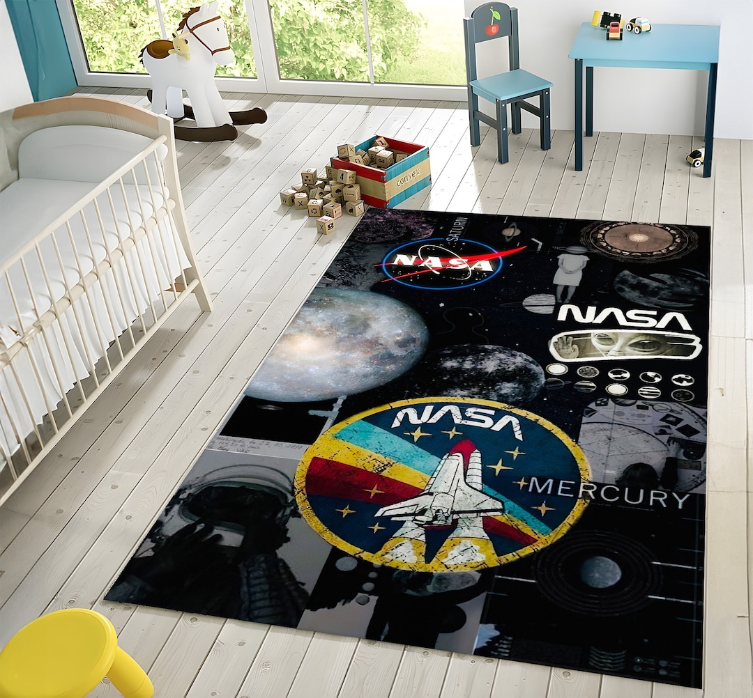 Nasa Rug, Space Carpet, Kids Room Decor, Ufo Rug, Alien Decor, Space ...