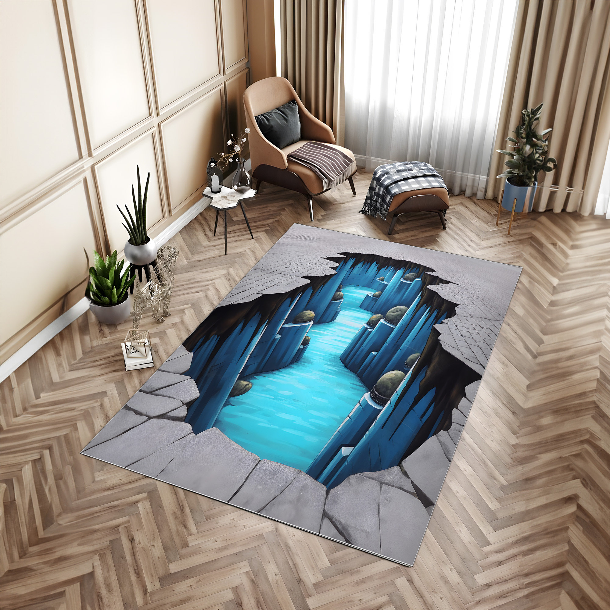 3D Rug, 3D Design, Deep Hole Rug, 3D Huge Crack, Illusion Rug,optical ...