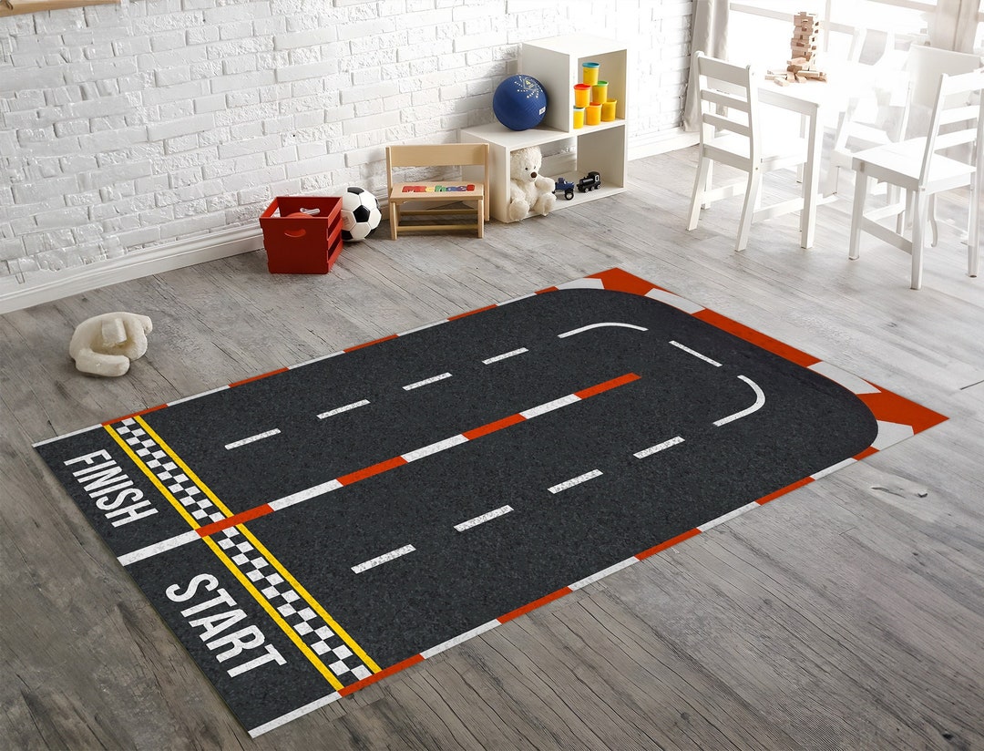Race Track,kids Play Rug,race Track Rug,start Line ,finish Line,long ...