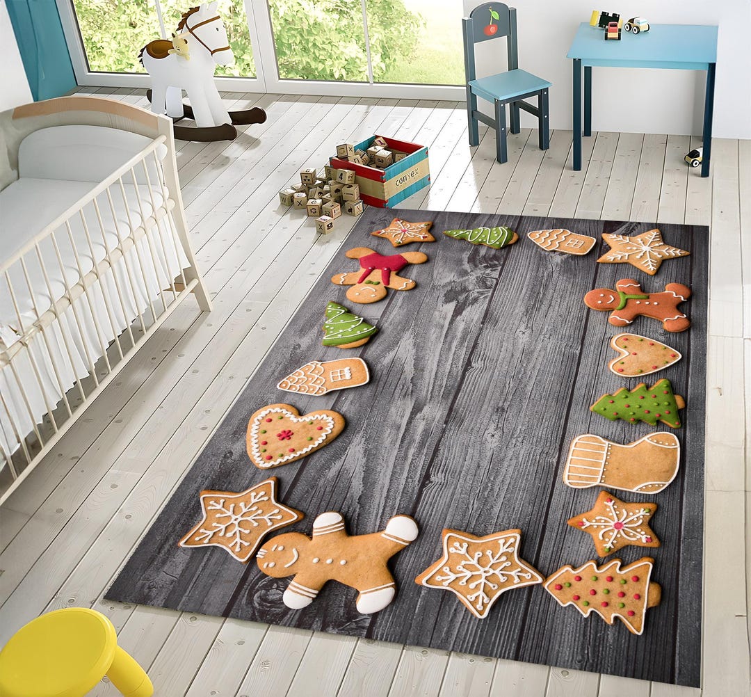 Gingerbread Girl Rug, Gingerbread Man Rug, Biscuit Man, Kids Room Decor ...