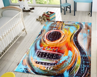 Guitar Design Rugs, Music Rug,fan Rug, Area Rug, Popular Rug, Modern ...