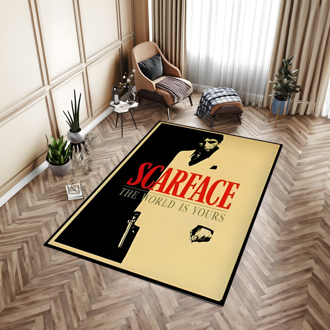 Scarface Rug, Tony Montana Rug, Mafia Theme Rug, Cool Rug, Living Room ...