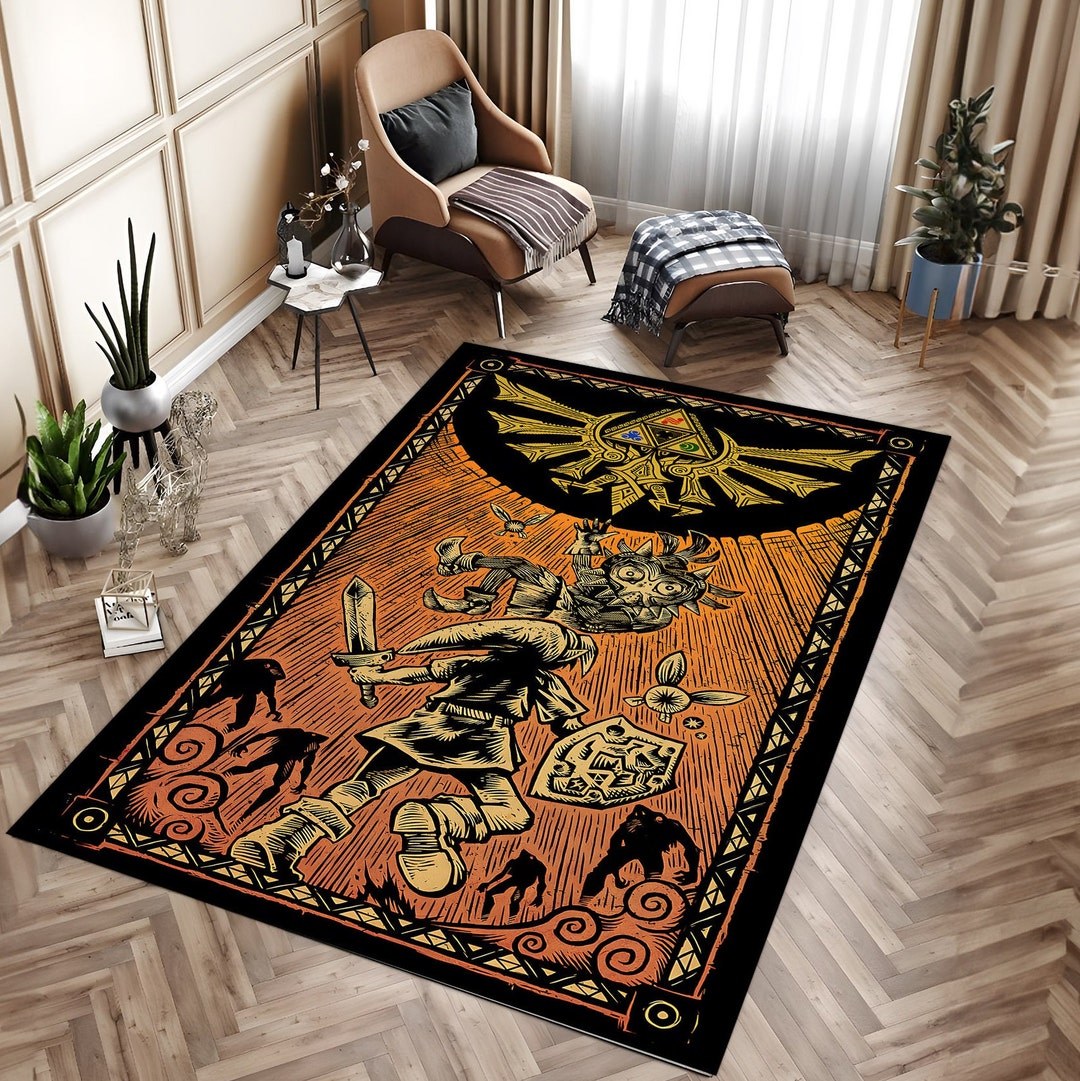 Zelda Rug, Legend of Zelda Rug, Retro Game Theme, Kids Room Rug, Gamer ...
