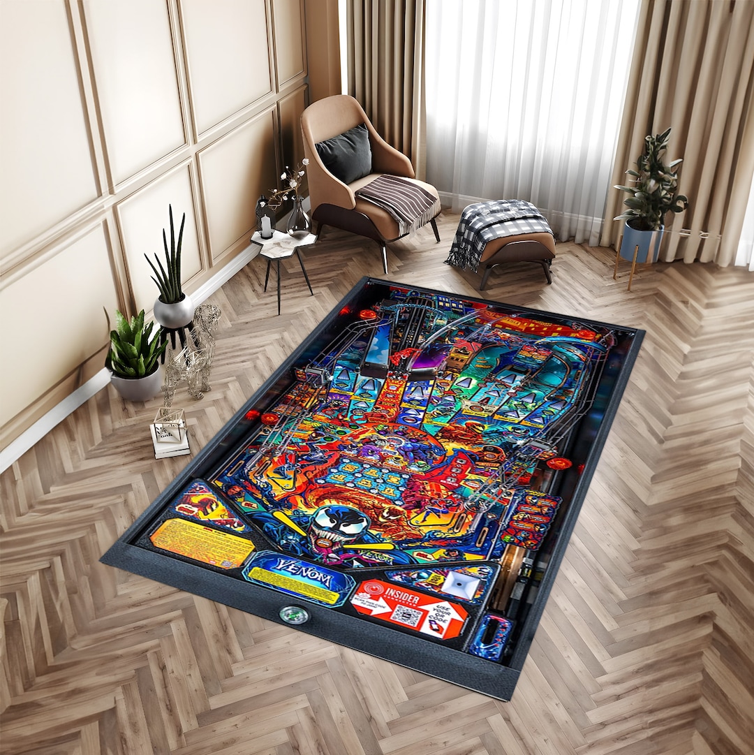 Venom Pinball Rug, Pinball Playfield Rugs, Pinball Game Room Rug, Kids ...