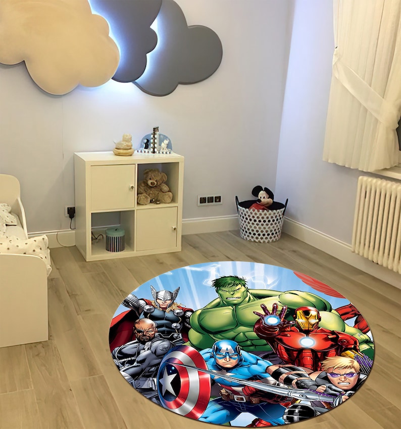 Superhero Rug, Hulk Rug, Spiderman Rug, Round Rug, Circle Rug, Boys ...