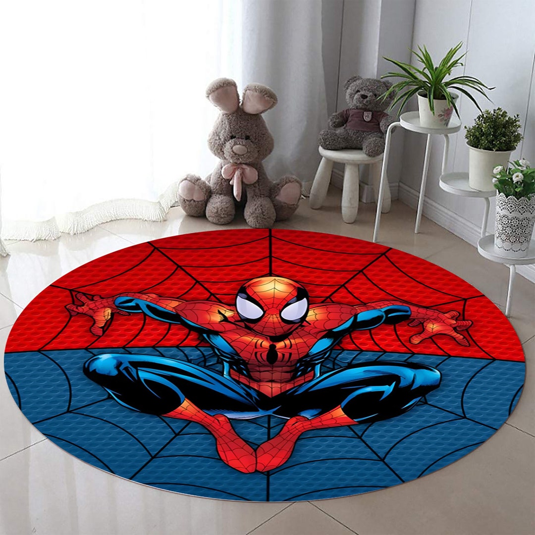 Spiderman Rug, Round Rug, Circle Rug, Kids Room Carpet, Home Decor ...