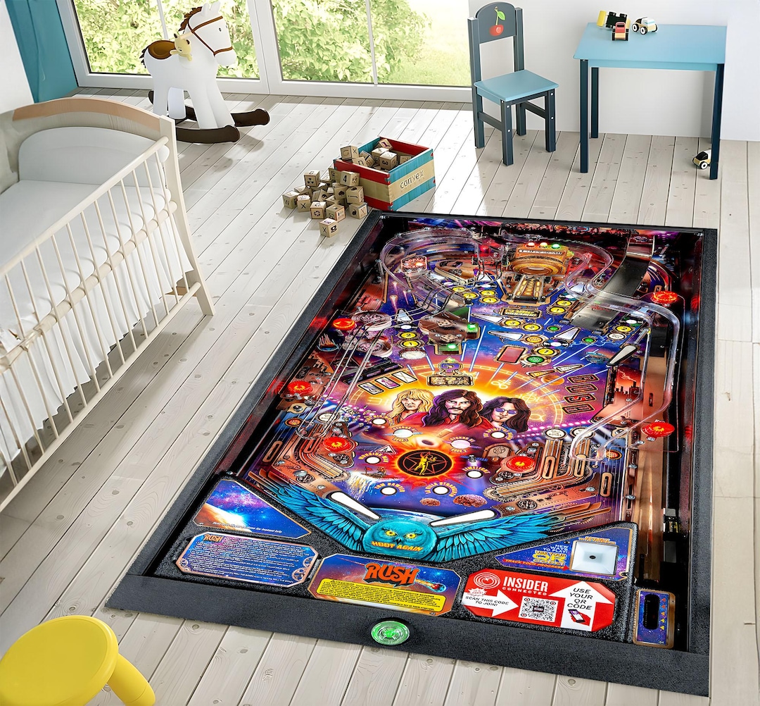 Pinball Playfield Rugs, Rush Pinball, Pinball Rug, Pinball Game Room ...