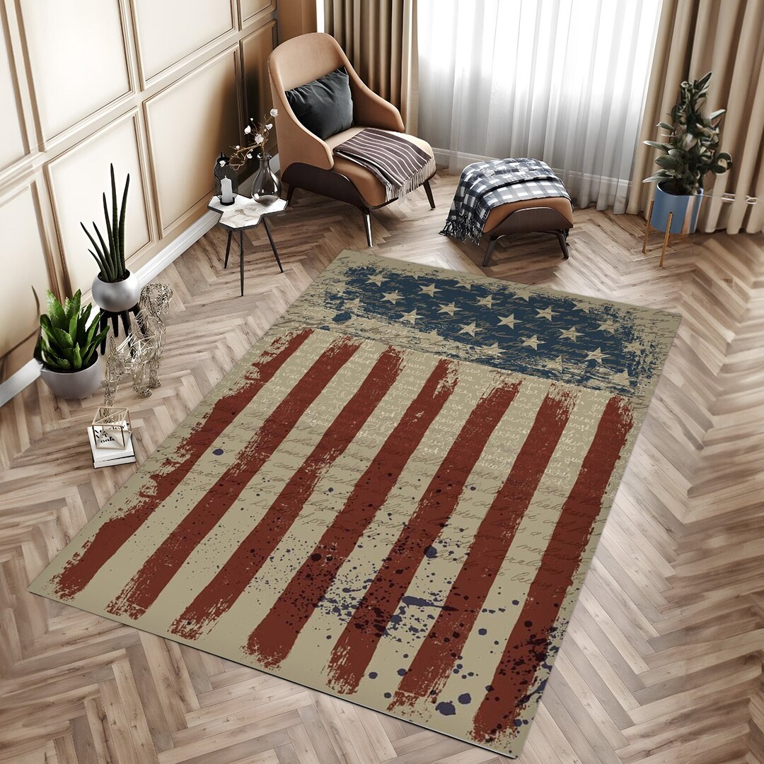 USA Flag Rug, United States Flag, Office Carpet, Living Room Rugs ...