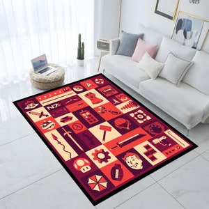 Gamer Rug, Game Room Decor, Retro Games Rug, Superhero Rug, Area Rug ...